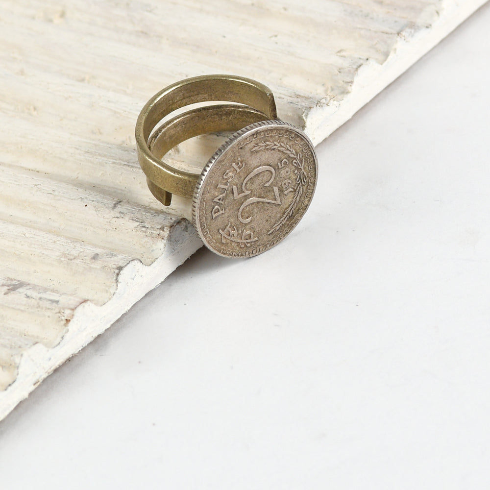 Twenty Five Paisa Coin Finger Ring