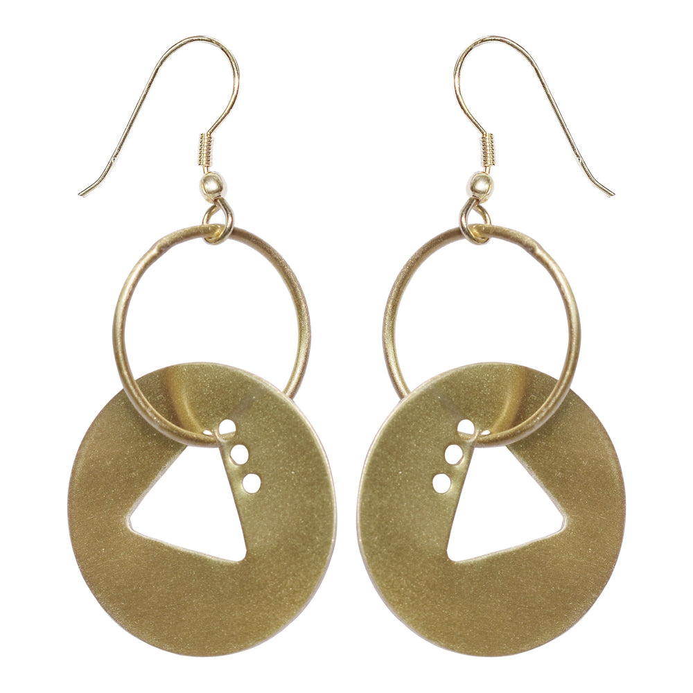 Handcrafted Brass Circles and Triangle Earring